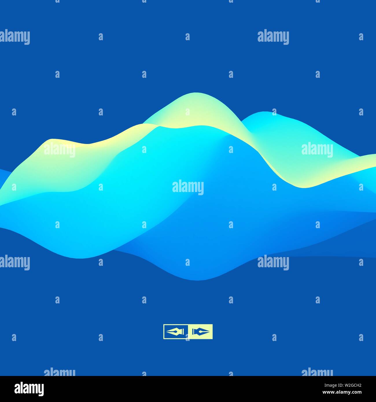 3D Wavy Background. Dynamic Effect. Abstract Vector Illustration ...