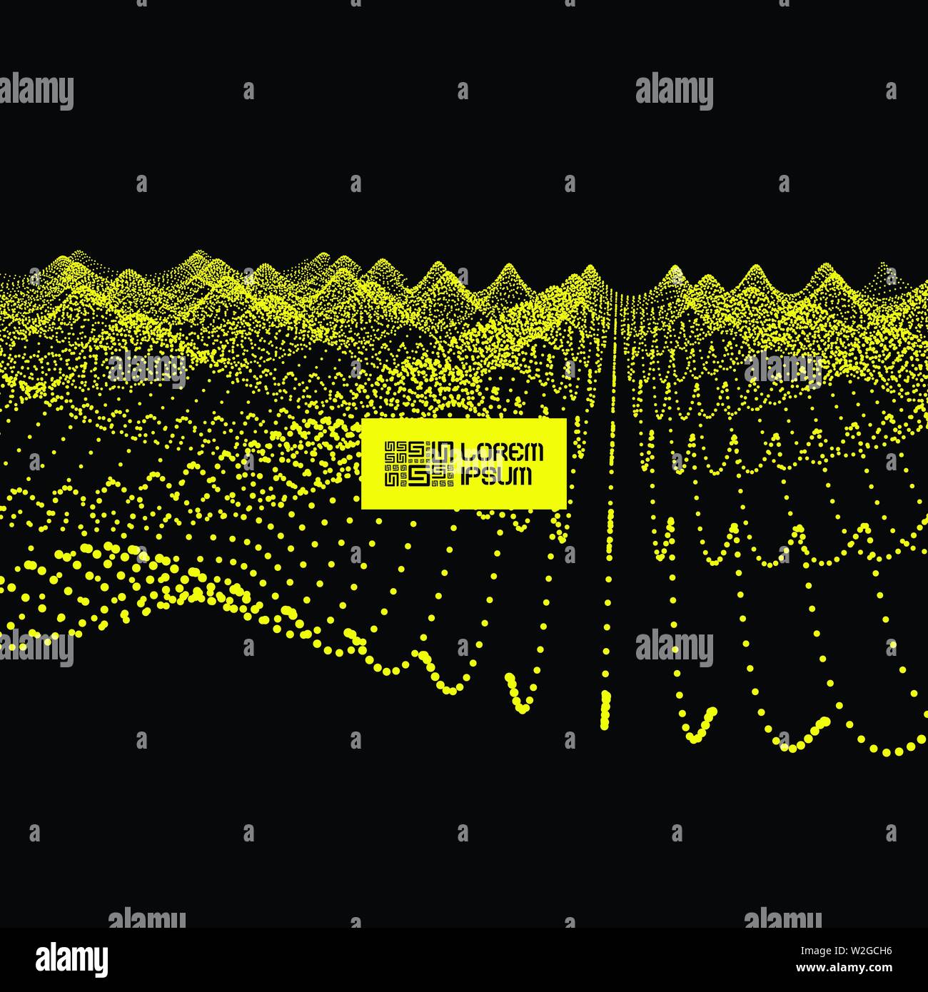 Array with Dynamic Particles. Flowing particle waves. Wavy Grid ...