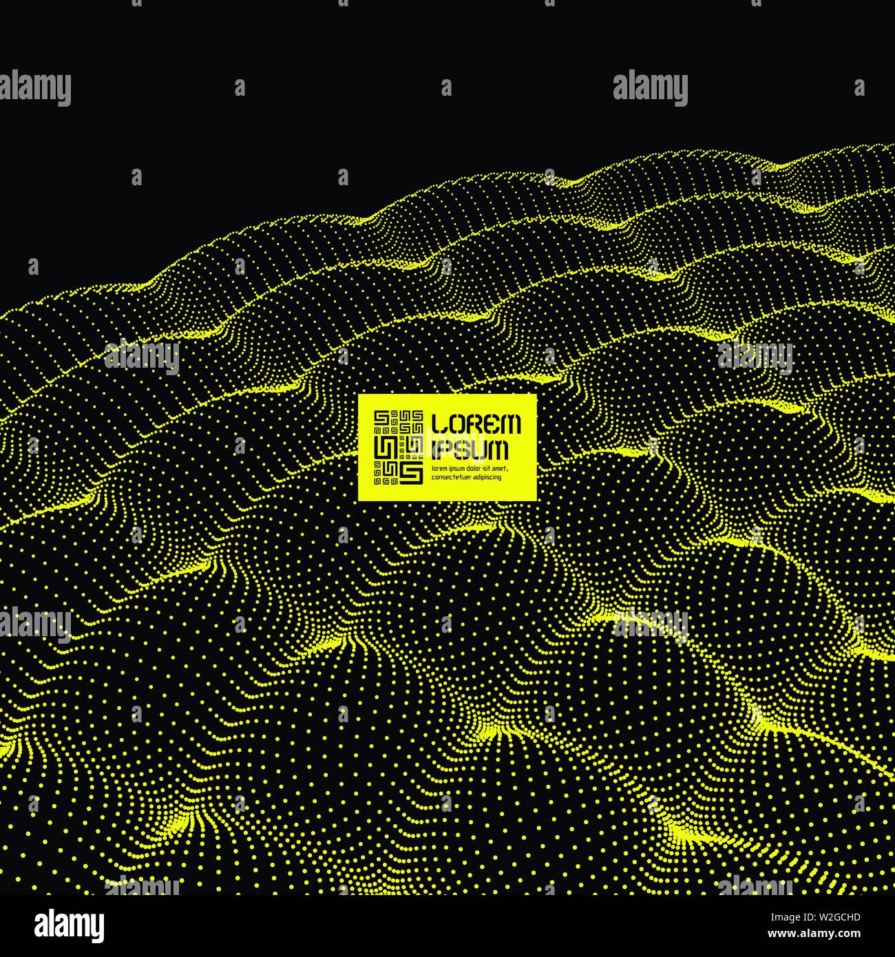 Array With Dynamic Particles Flowing Particle Waves Wavy Grid