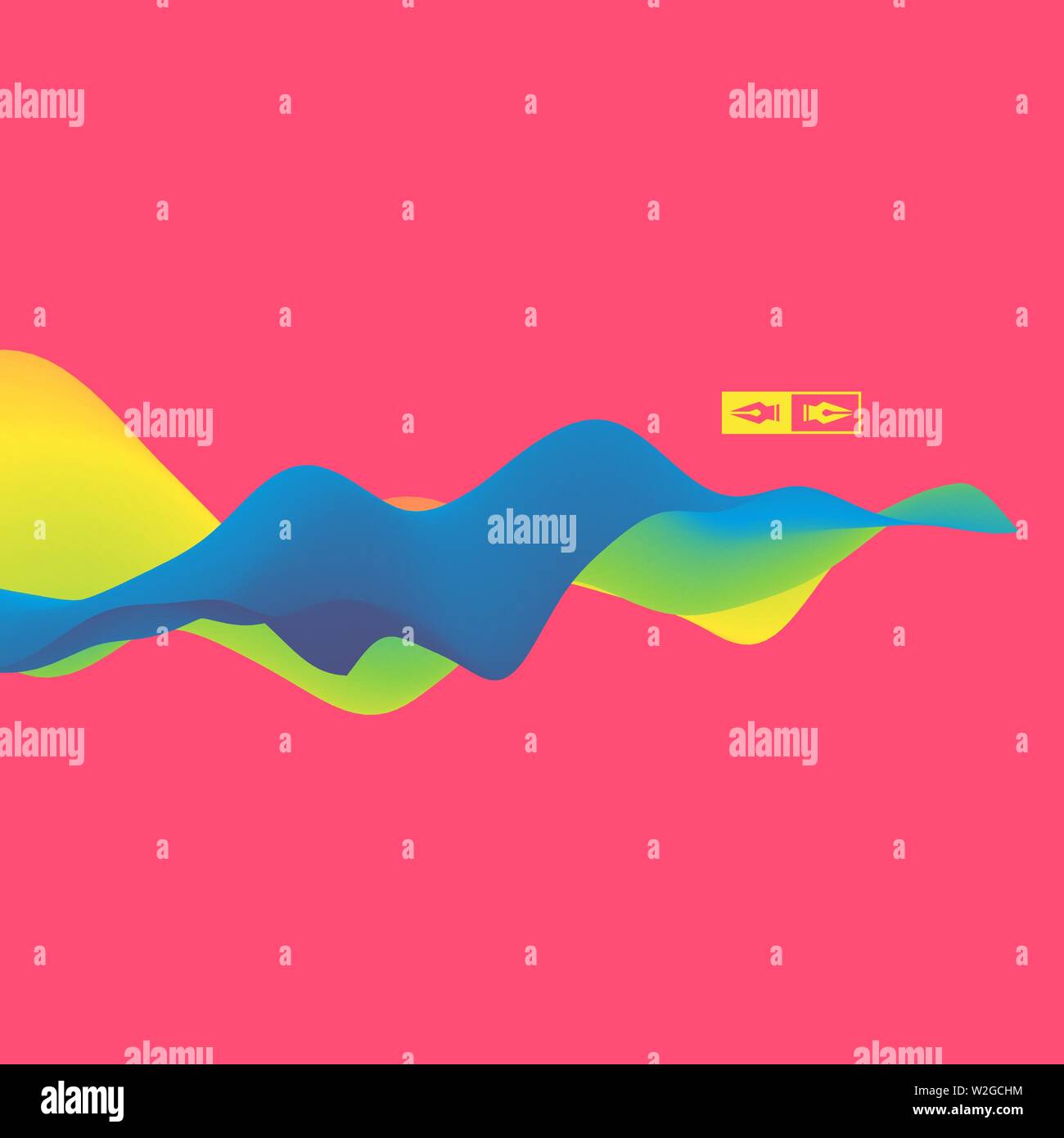 3D Wavy Background. Dynamic Effect. Abstract Vector Illustration. Design Template. Modern ...