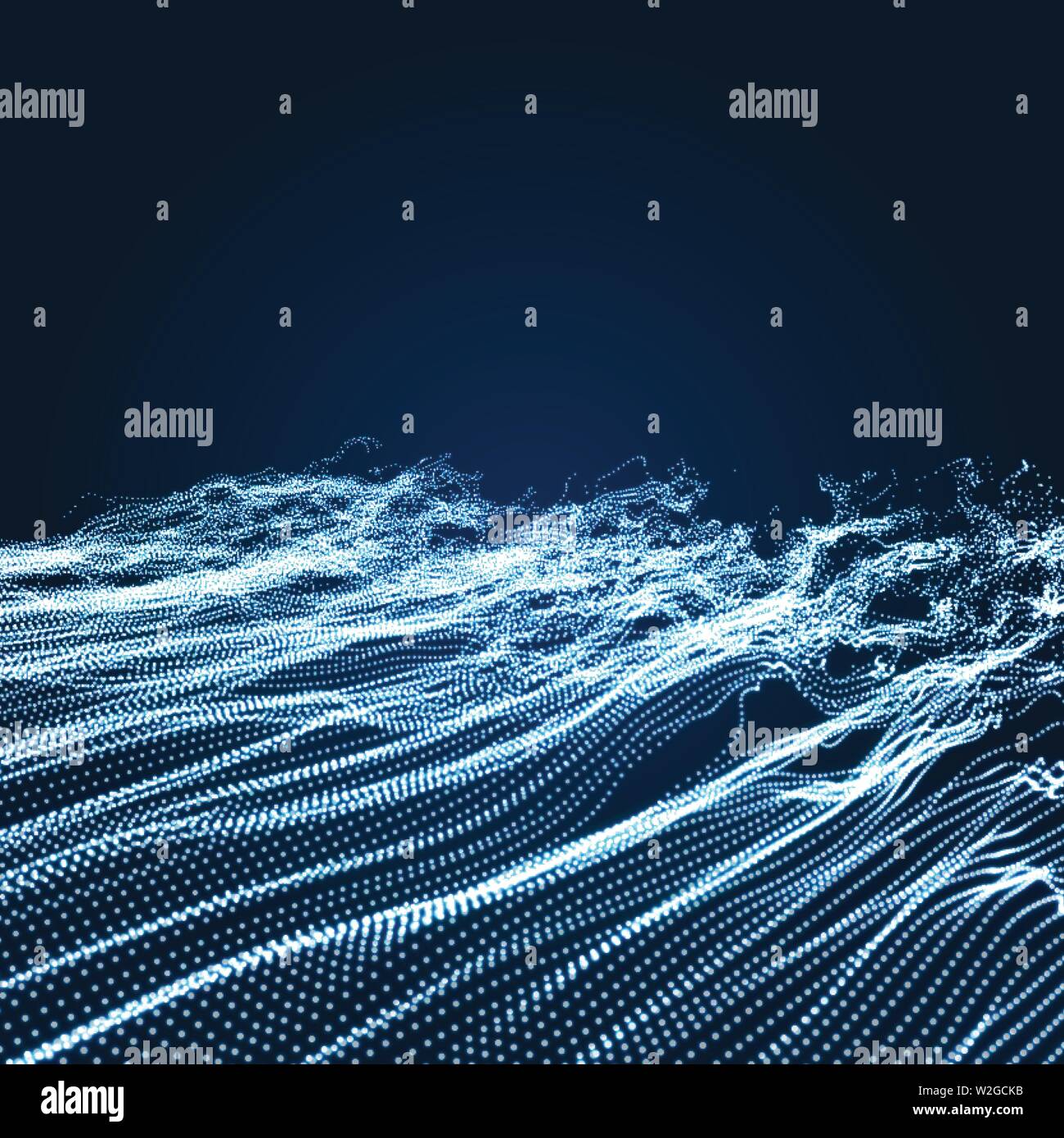 Wave Background. Ripple Grid. Abstract Vector Illustration. 3D Technology Style. Illustration ...