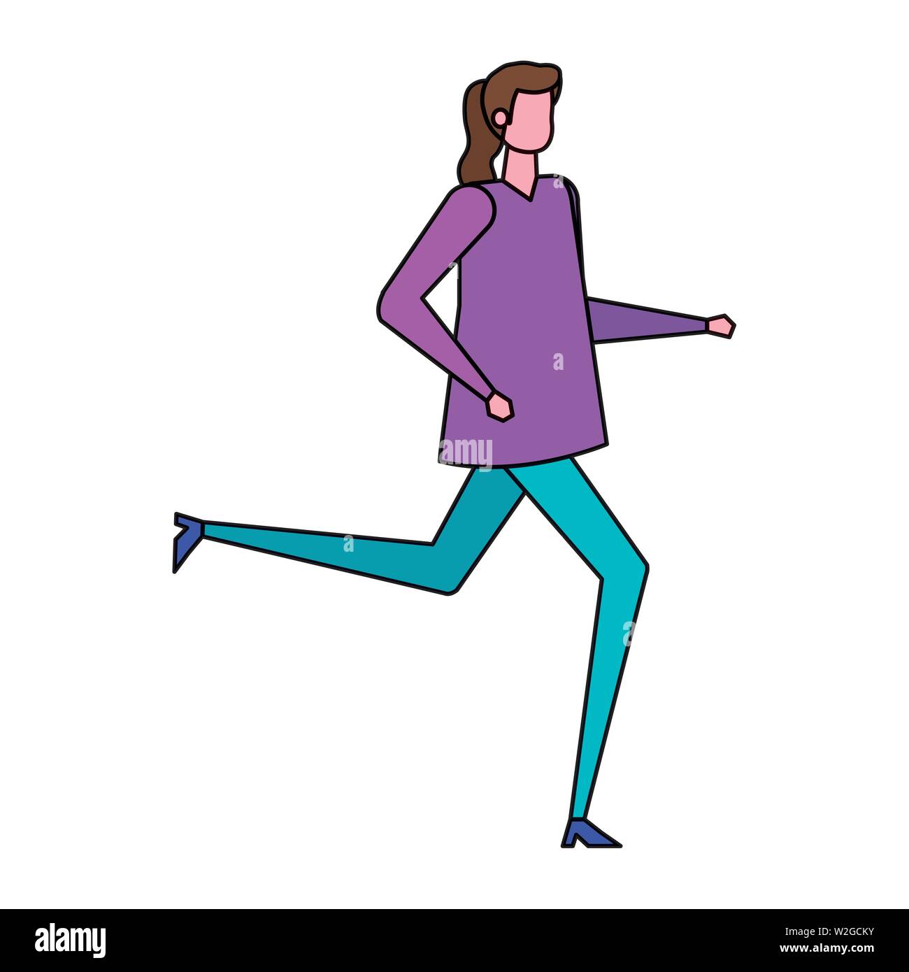 beautiful young woman walking character Stock Vector Image & Art - Alamy