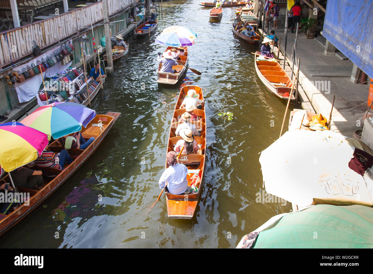 Damnoen Saduak Floating Market, Thailand:- May 18, 2019 :- This is a ...