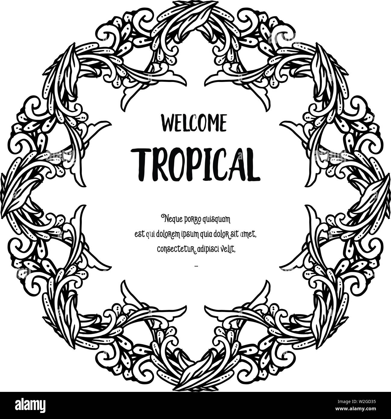 Design of tropical welcome ornament, elegant flower, isolated on a ...