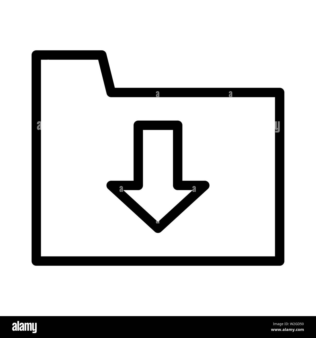 download folder icon. flat illustration of download folder vector icon ...