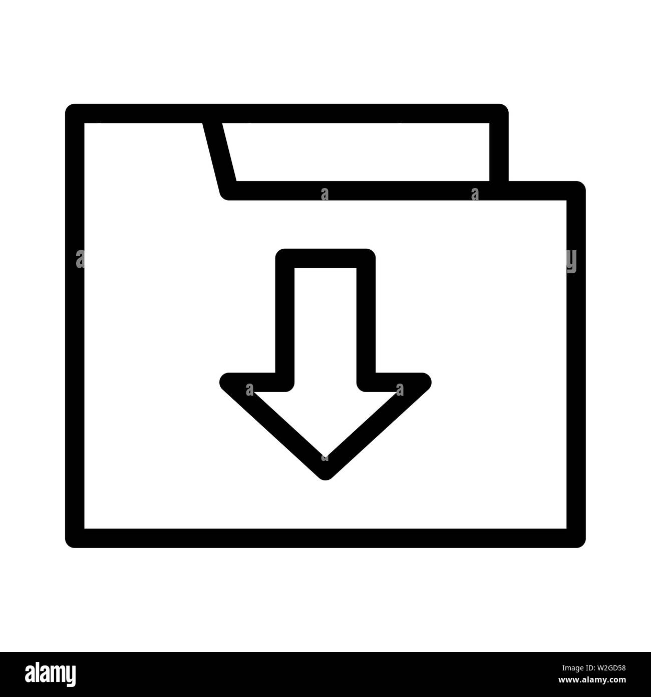 download folder icon. flat illustration of download folder vector icon ...