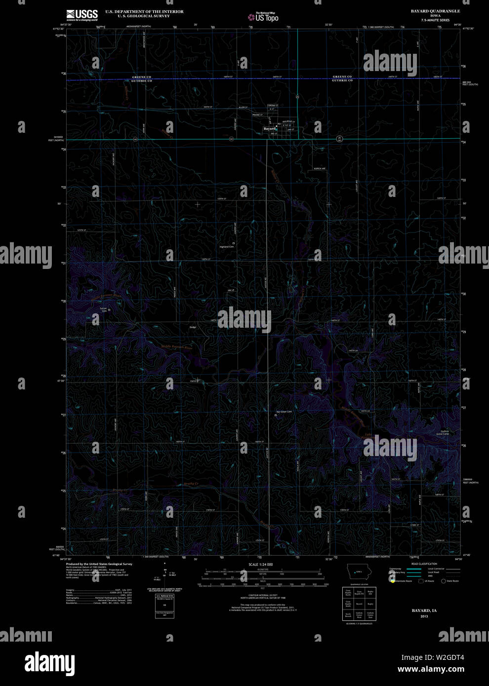 Map of bayard hi-res stock photography and images - Alamy
