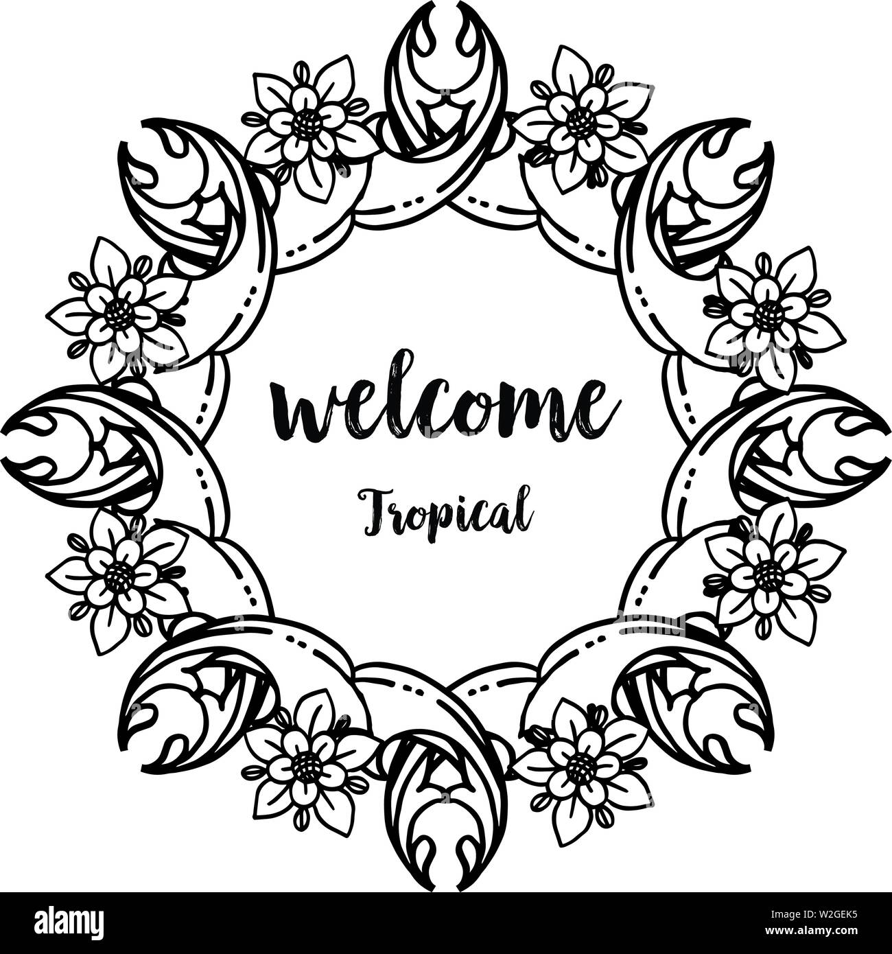 Wallpaper welcome tropical, elegant flower, style modern. Vector ...
