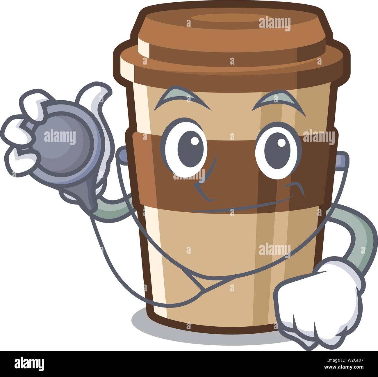 Doctor cup espresso above wooden cartoon table Stock Vector Image & Art ...