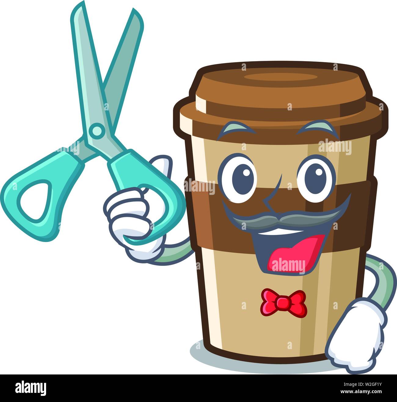 Barber cup espresso above wooden cartoon table Stock Vector Image & Art ...