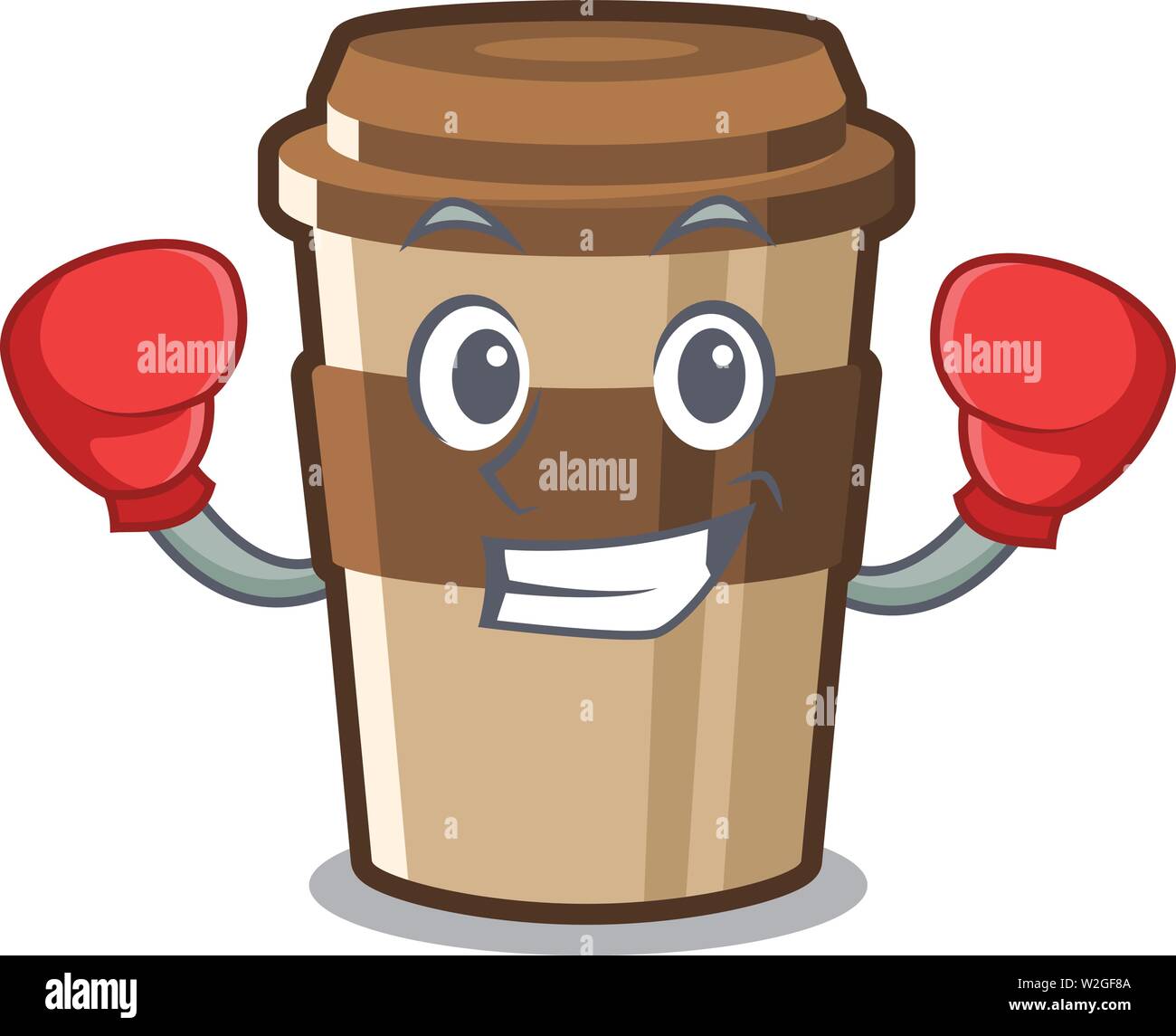 Boxing cup espresso above wooden cartoon table Stock Vector Image & Art ...