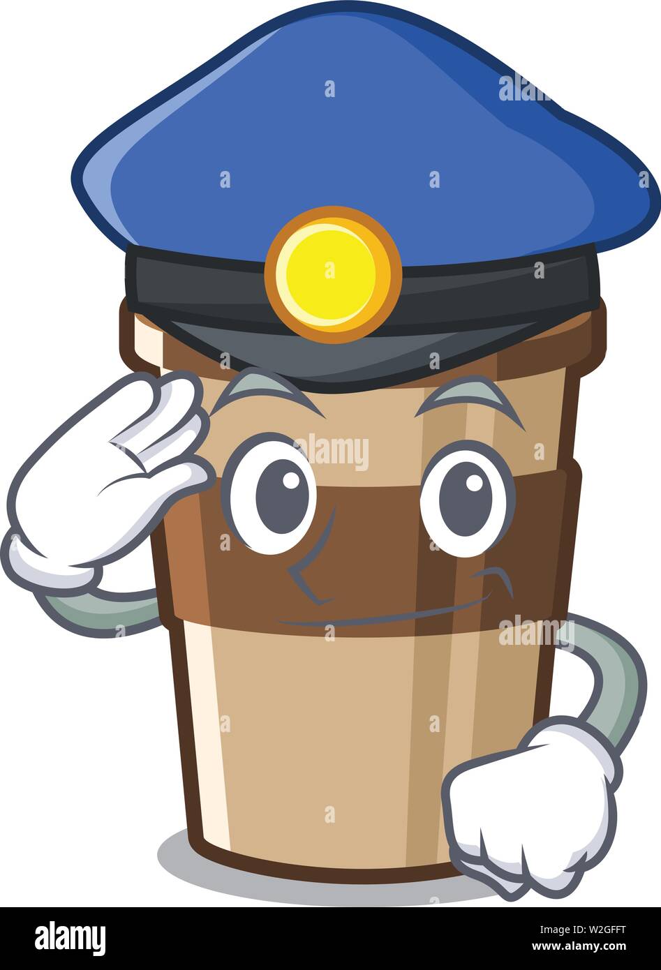 Police cup espresso above wooden cartoon table Stock Vector Image & Art ...