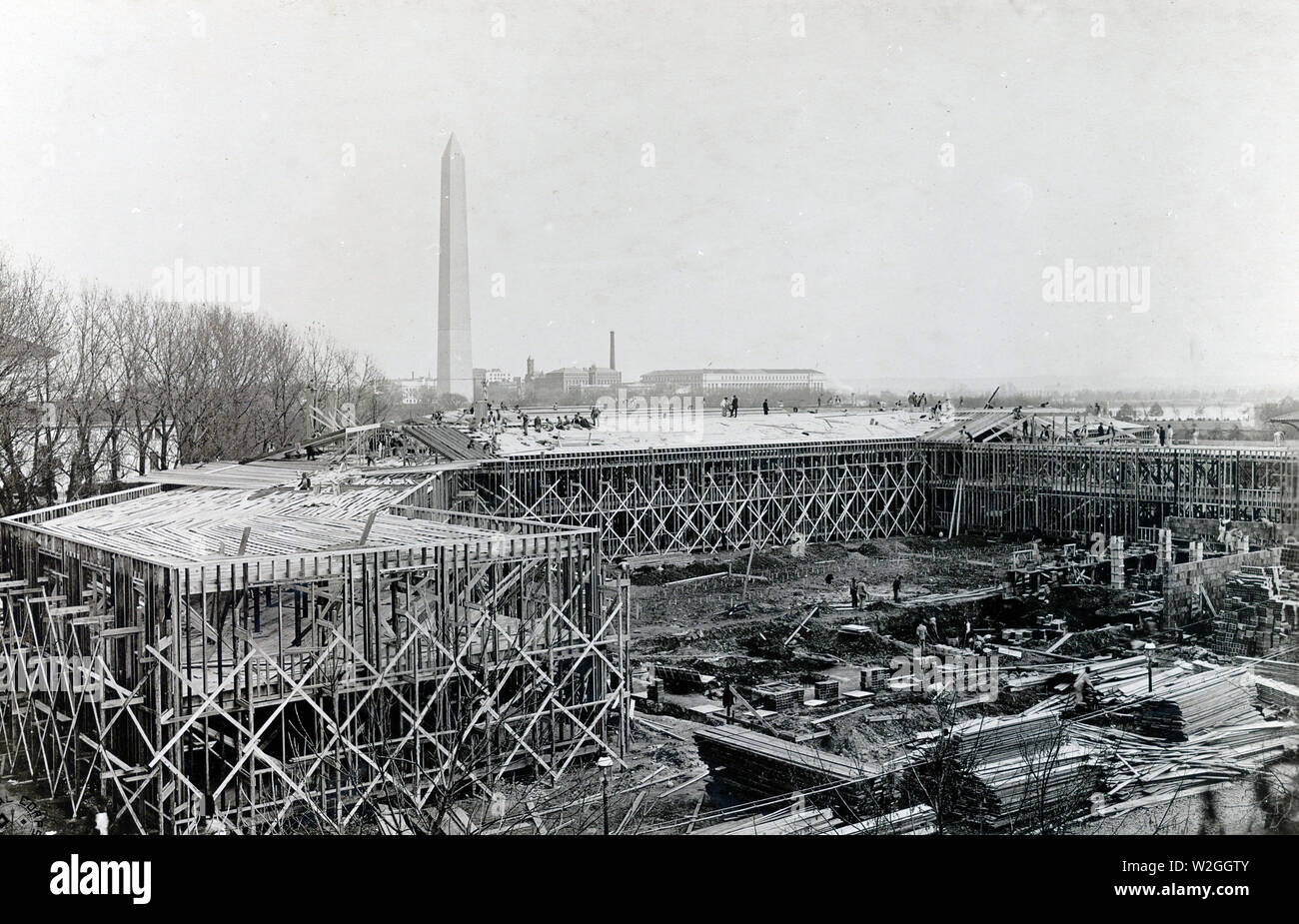 View showing vast new government buildings under construction in ...