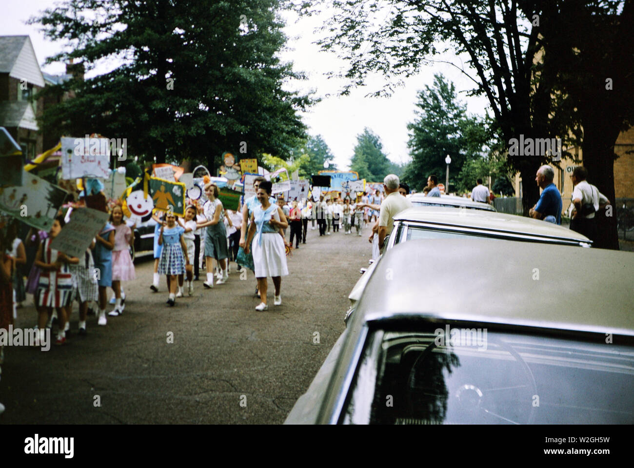 Children marching in school parade 1960s hi-res stock photography and ...