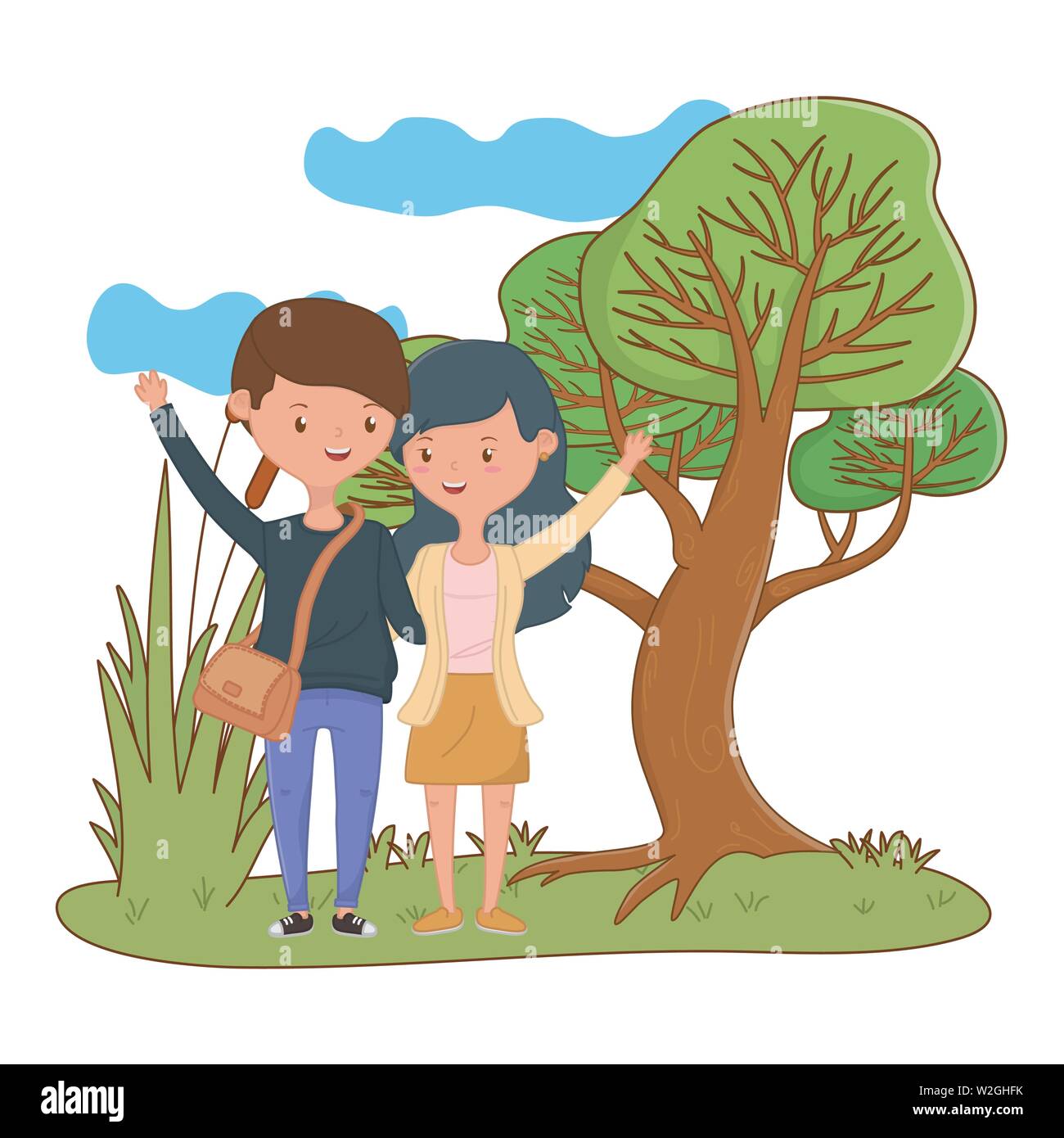 Teenager boy and girl design, person portrait young youth student and ...