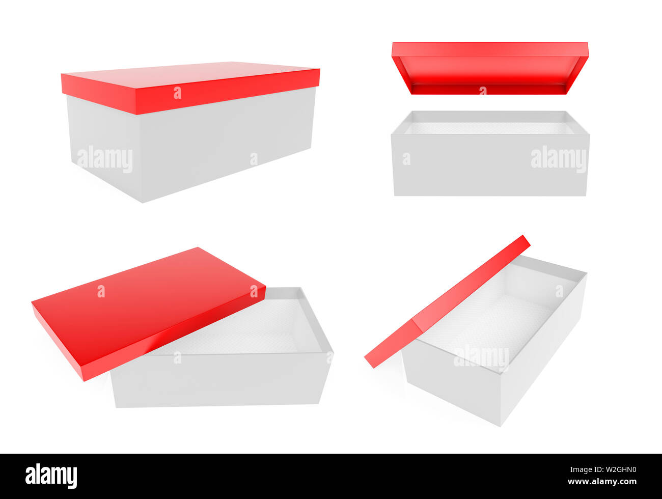 Red and white shoe box. 3d rendering illustration isolated Stock Photo - Alamy