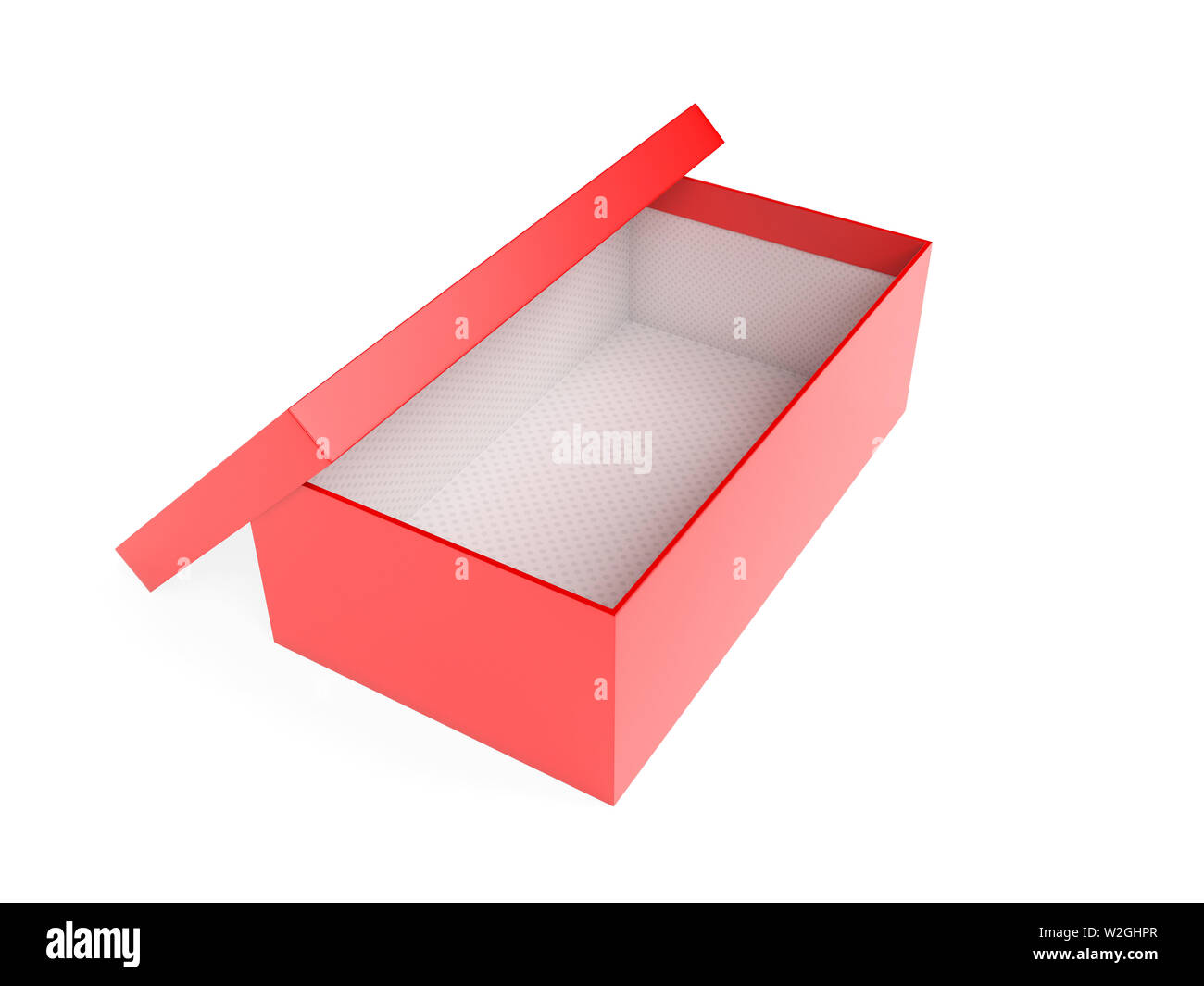 Red empty shoe box. 3d rendering illustration isolated Stock Photo - Alamy