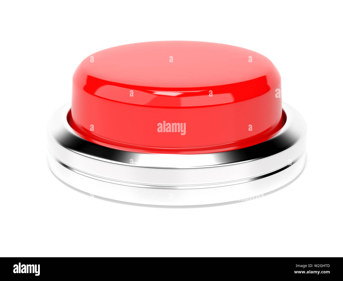 Red push button. Alarm sign. 3d rendering illustration isolated Stock ...