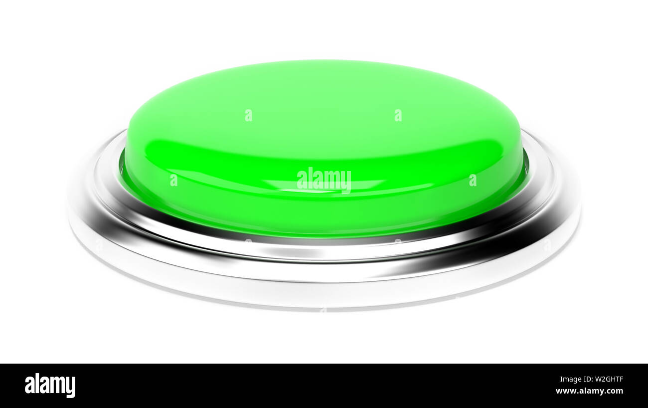 Green push button. 3d rendering illustration isolated Stock Photo - Alamy