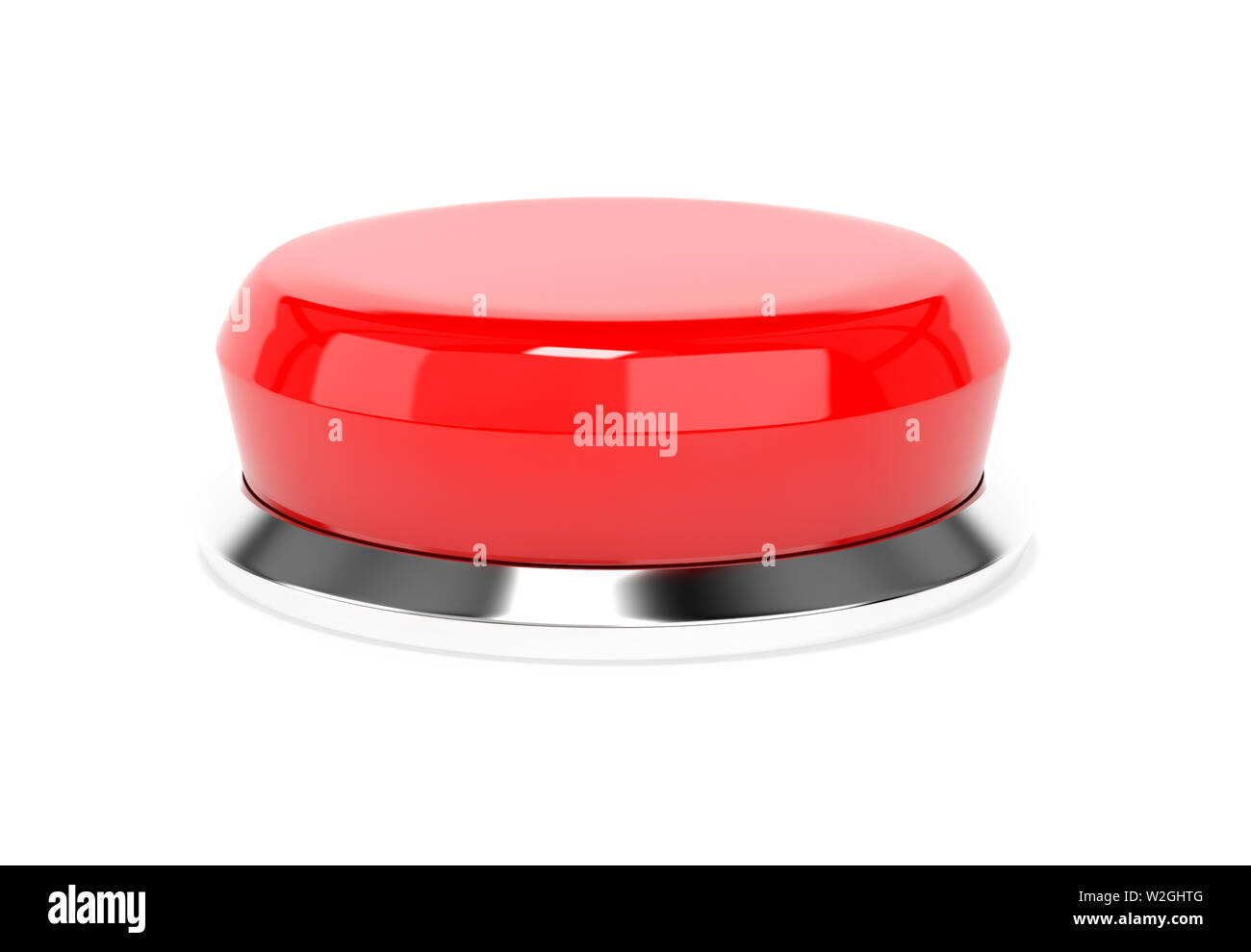 Red push button. Alarm sign. 3d rendering illustration isolated Stock ...