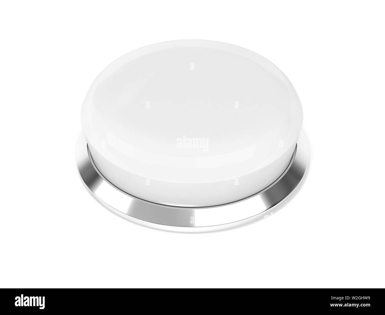 White button. 3d rendering illustration isolated Stock Photo - Alamy