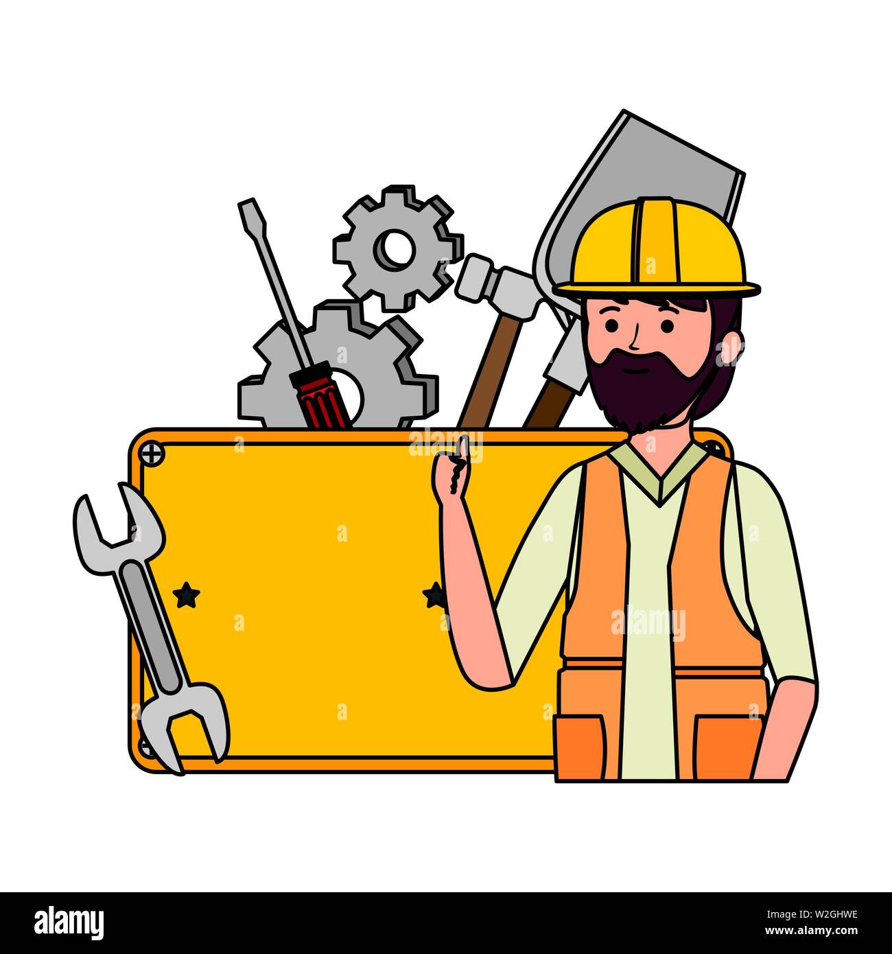professional mechanic worker with set tools Stock Vector Image & Art ...