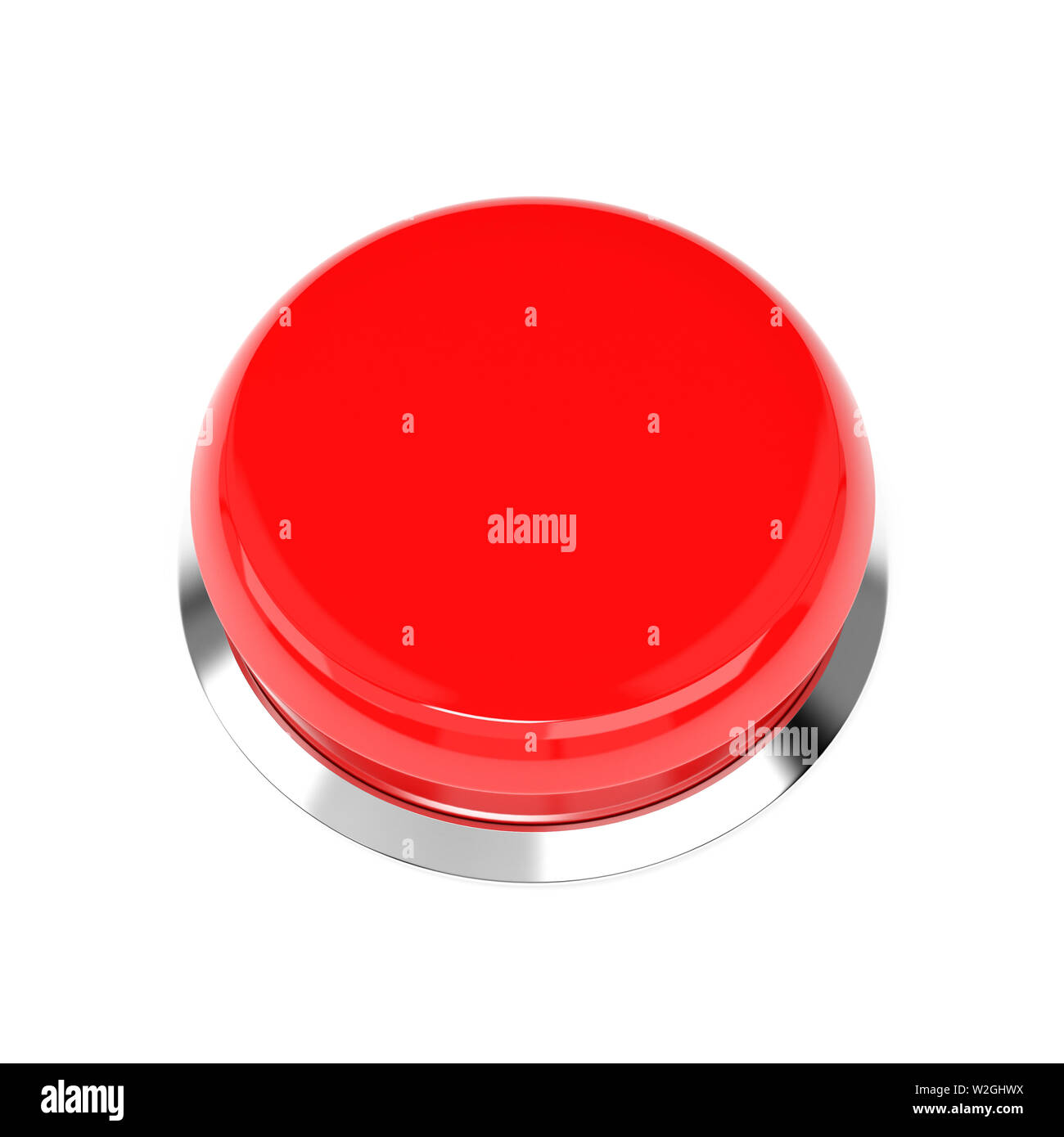 Red push button. Alarm sign. 3d rendering illustration isolated Stock ...