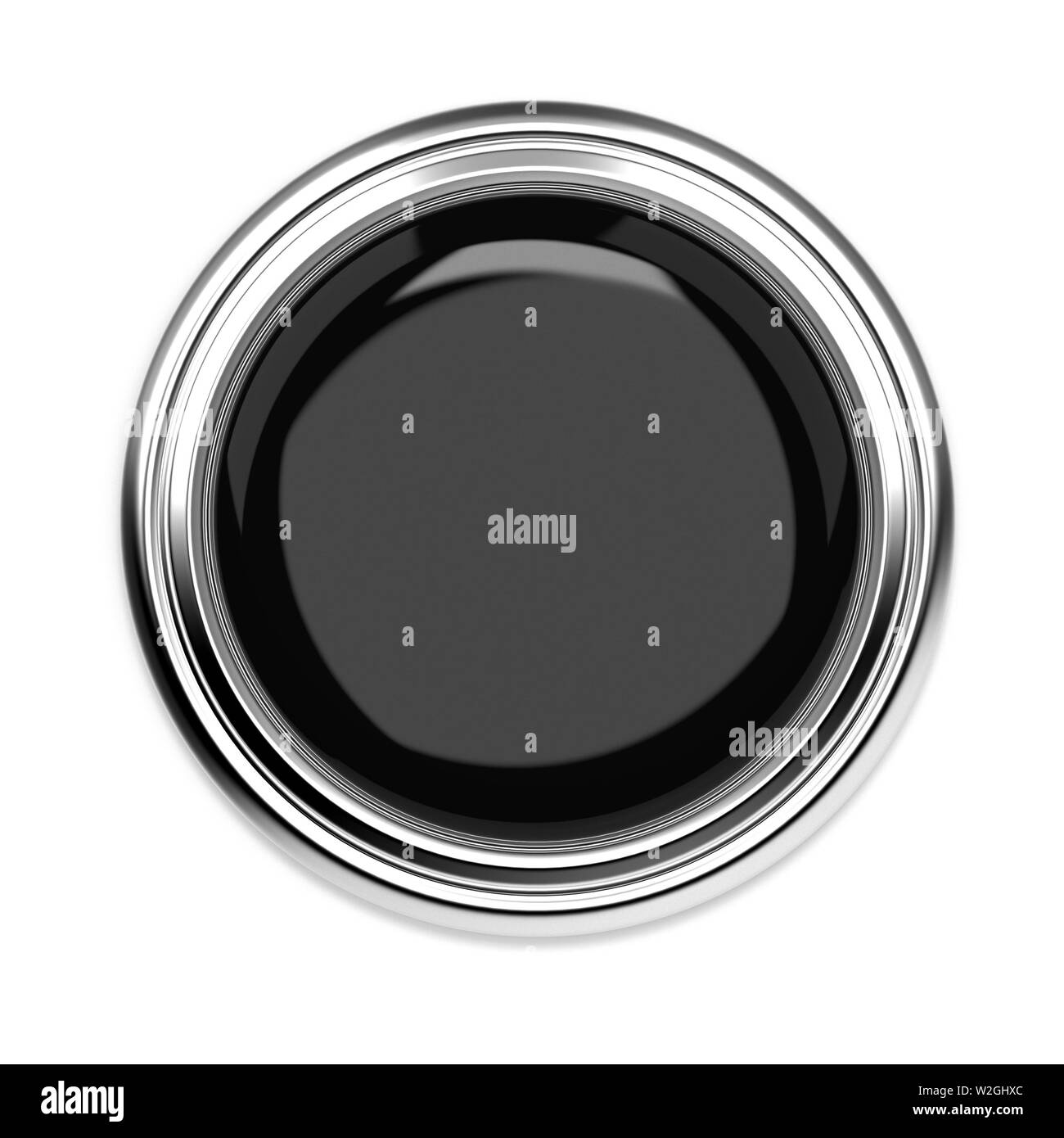Black push button. Top view. 3d rendering illustration isolated Stock ...