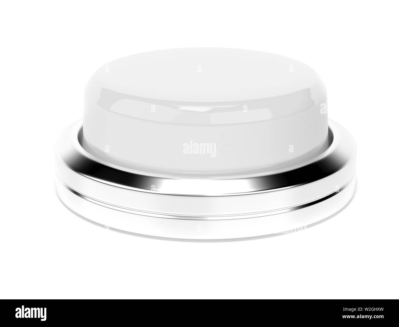 White push button. 3d rendering illustration isolated Stock Photo - Alamy