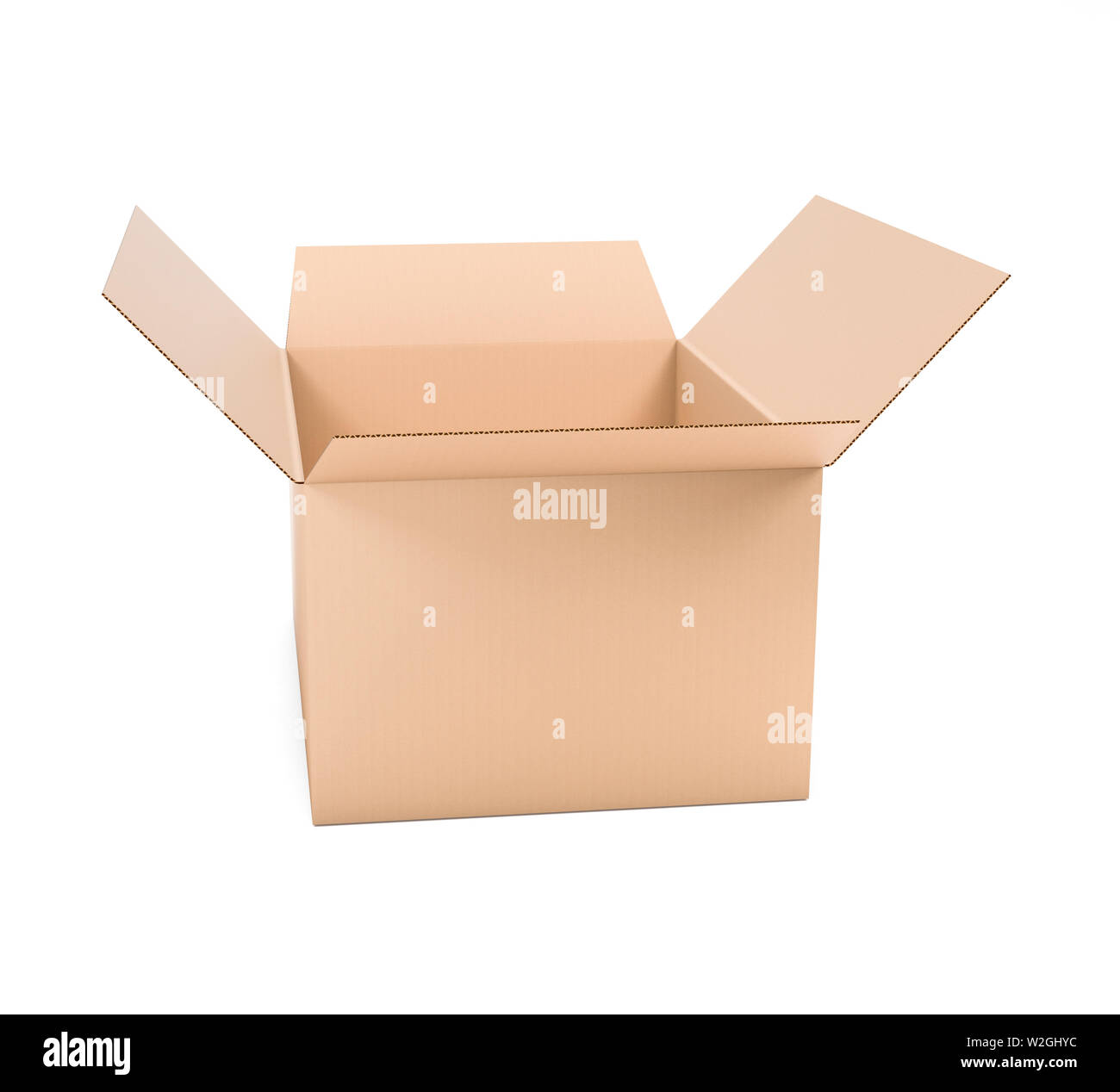 Open brown box mock up. 3d rendering illustration isolated Stock Photo ...