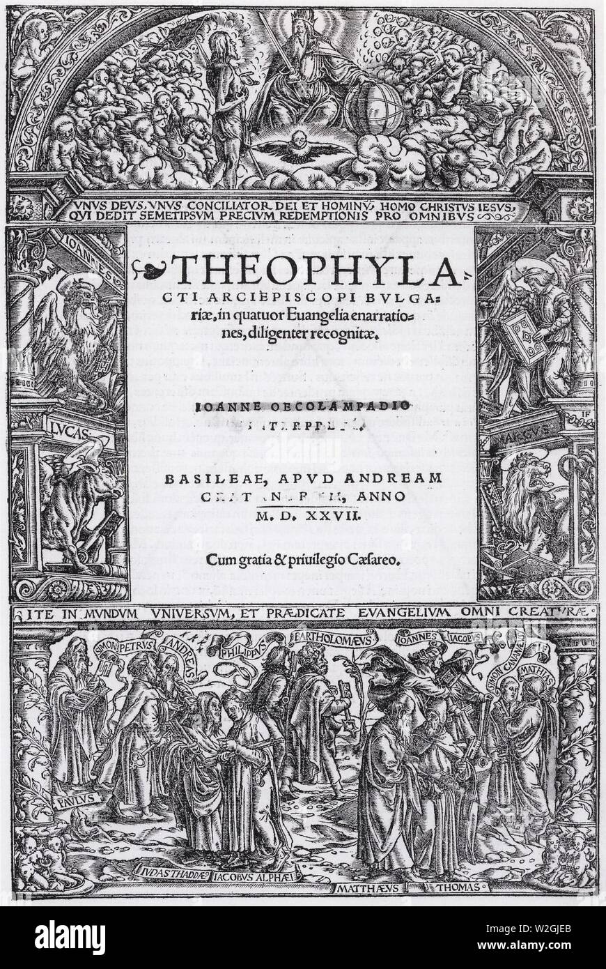 Christ as Intercessor, title border by Hans Holbein the Younger Stock ...