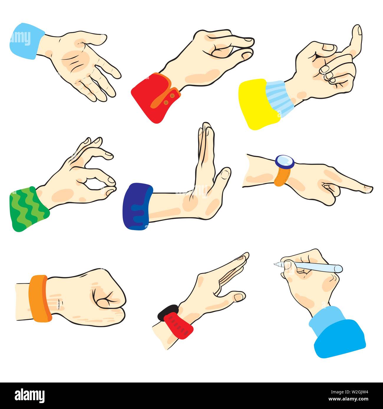 Human hands different skin Stock Vector Images - Alamy