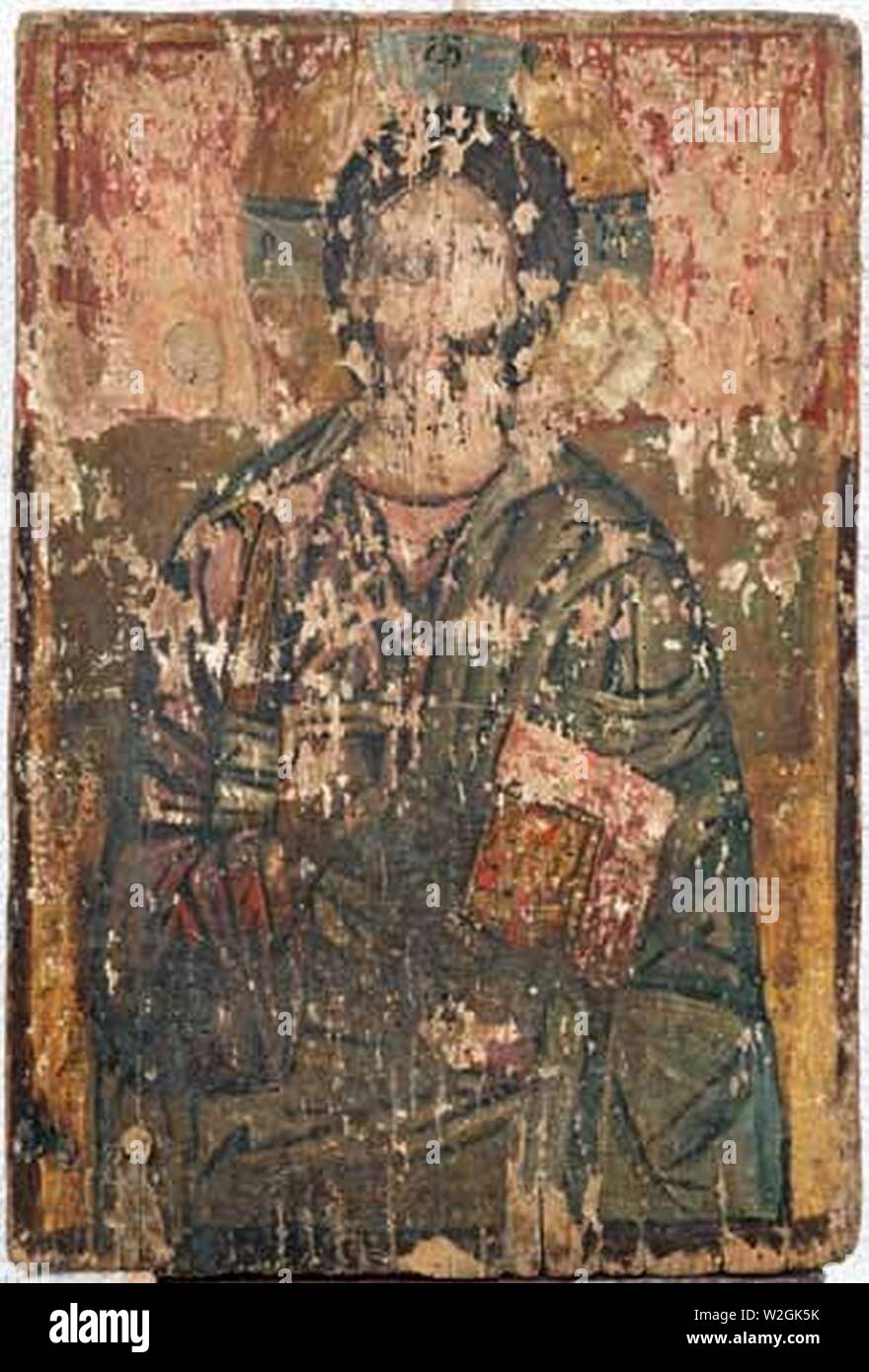 Christ Icon in Saint Athanasius Church in Bogomila 17th Century Stock ...