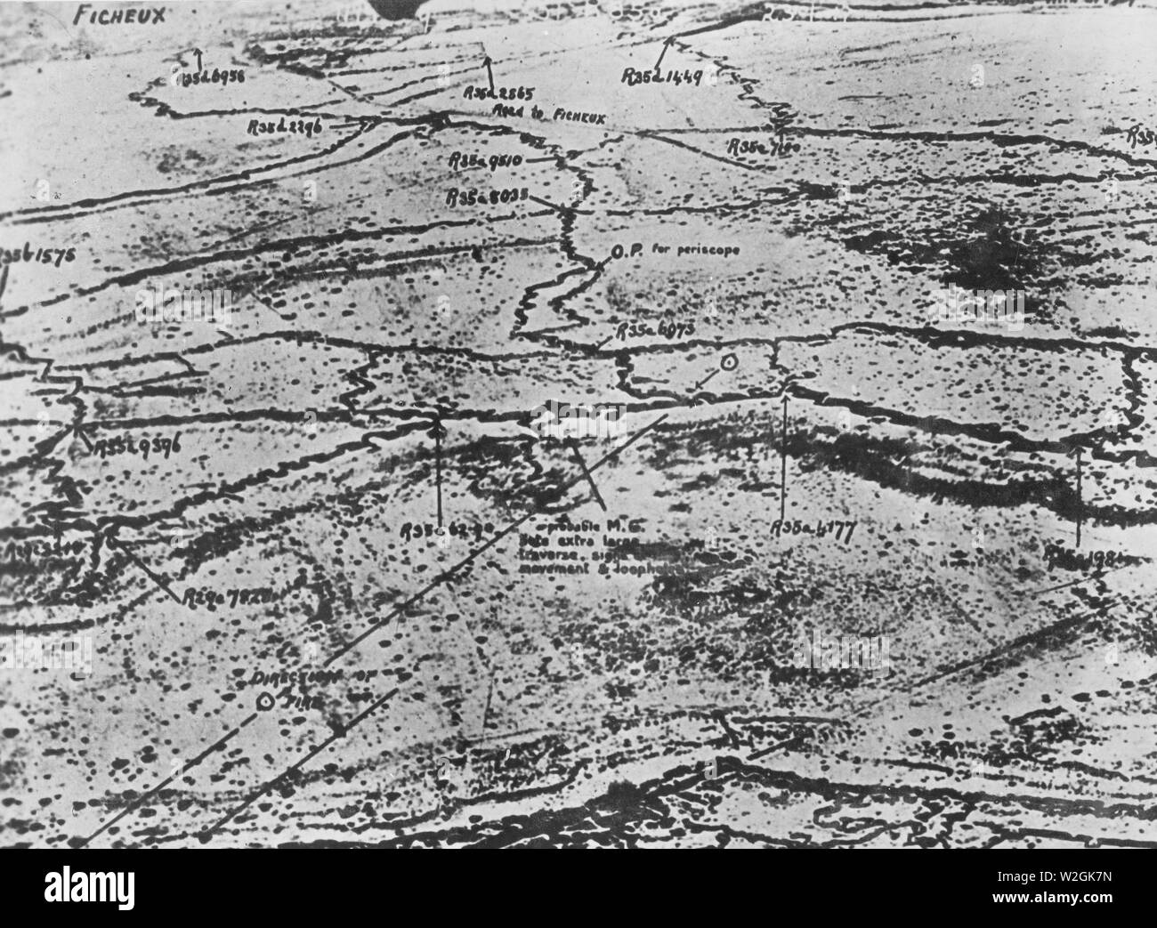 Aerial photo of trench system Black and White Stock Photos & Images - Alamy
