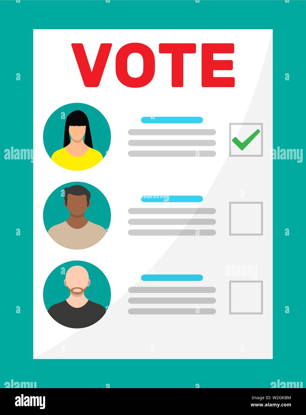 Ballot paper with candidates Stock Vector Image & Art - Alamy