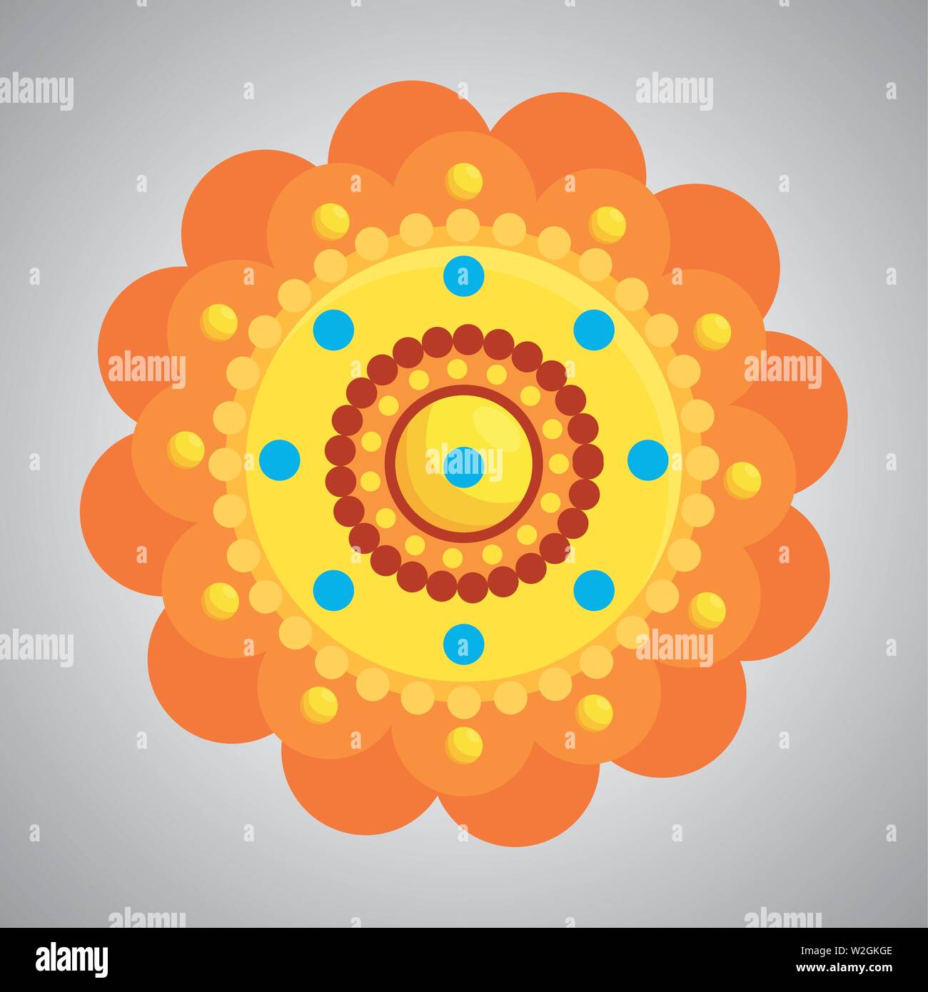 hindu flower with points traditional decoration Stock Vector Image ...
