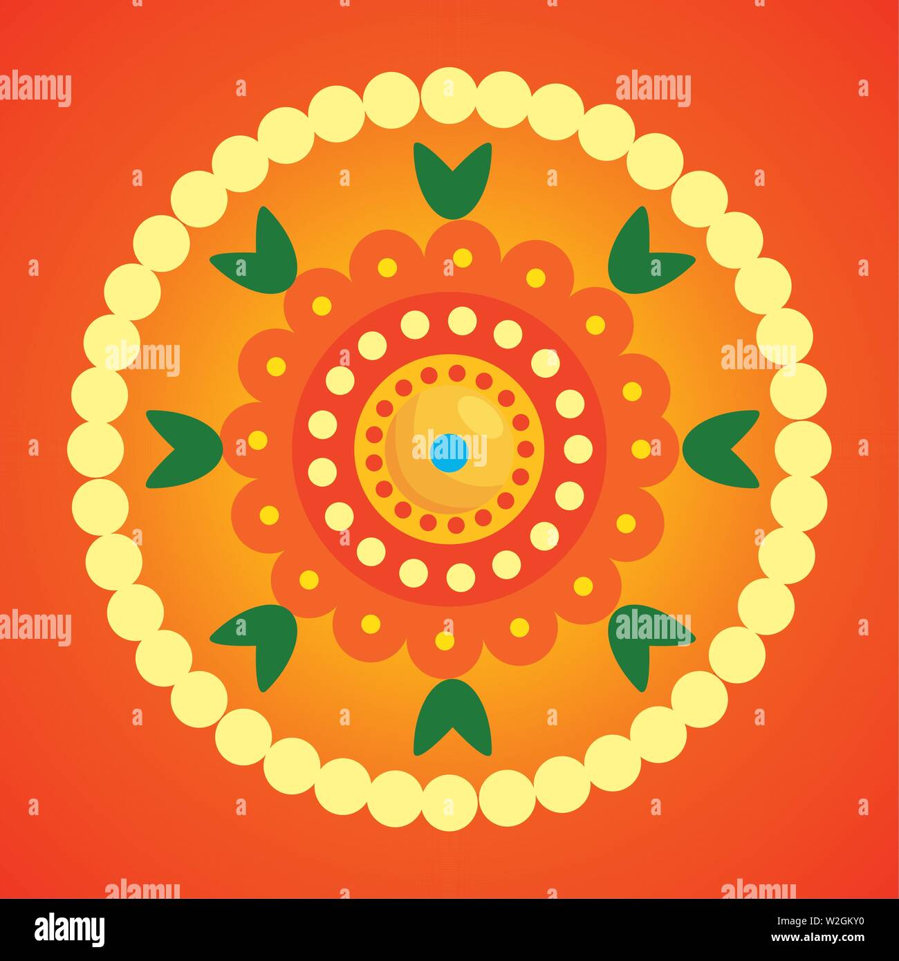 hindu flowers with hearts decoration tradition Stock Vector Image & Art ...