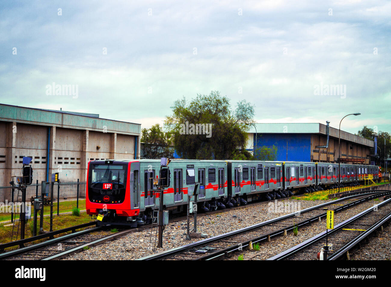 SANTIAGO, CHILE - SEPTEMBER 2018: A new Santiago Metro NS16 train being ...