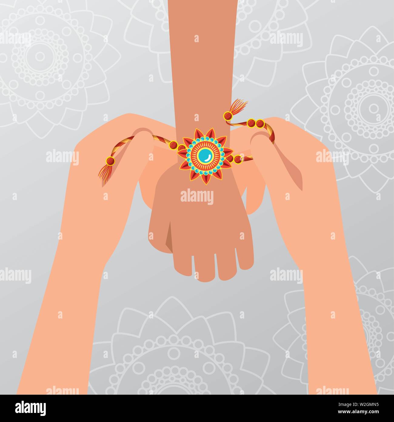 hands with flowers bracelet hindu tradition Stock Vector Image & Art ...