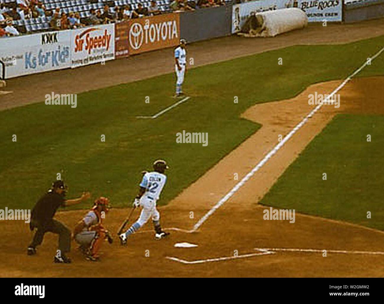 Christian Colon at bat for Wilmington 2010-08 Stock Photo - Alamy