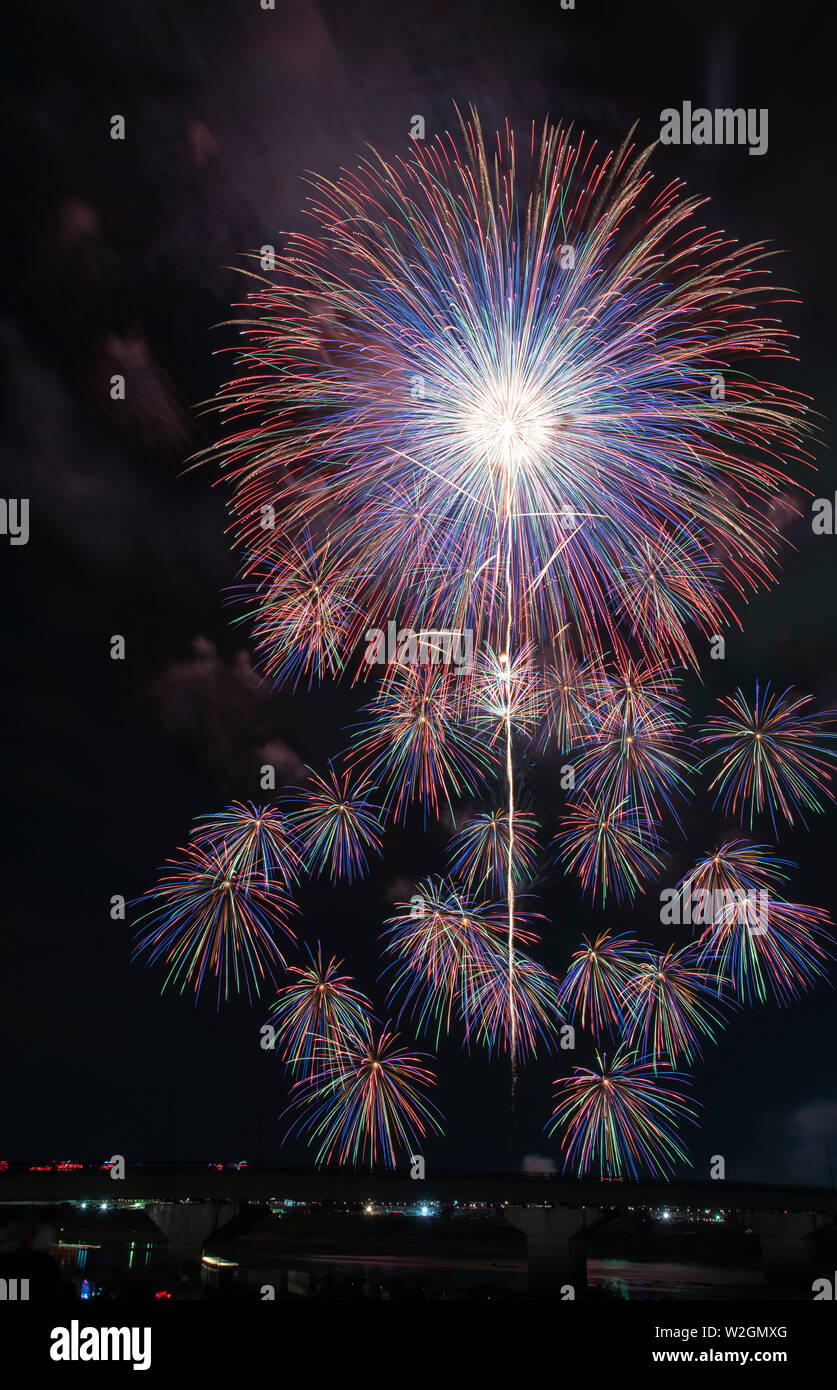 A display of colorful fireworks are very beautiful Stock Photo - Alamy