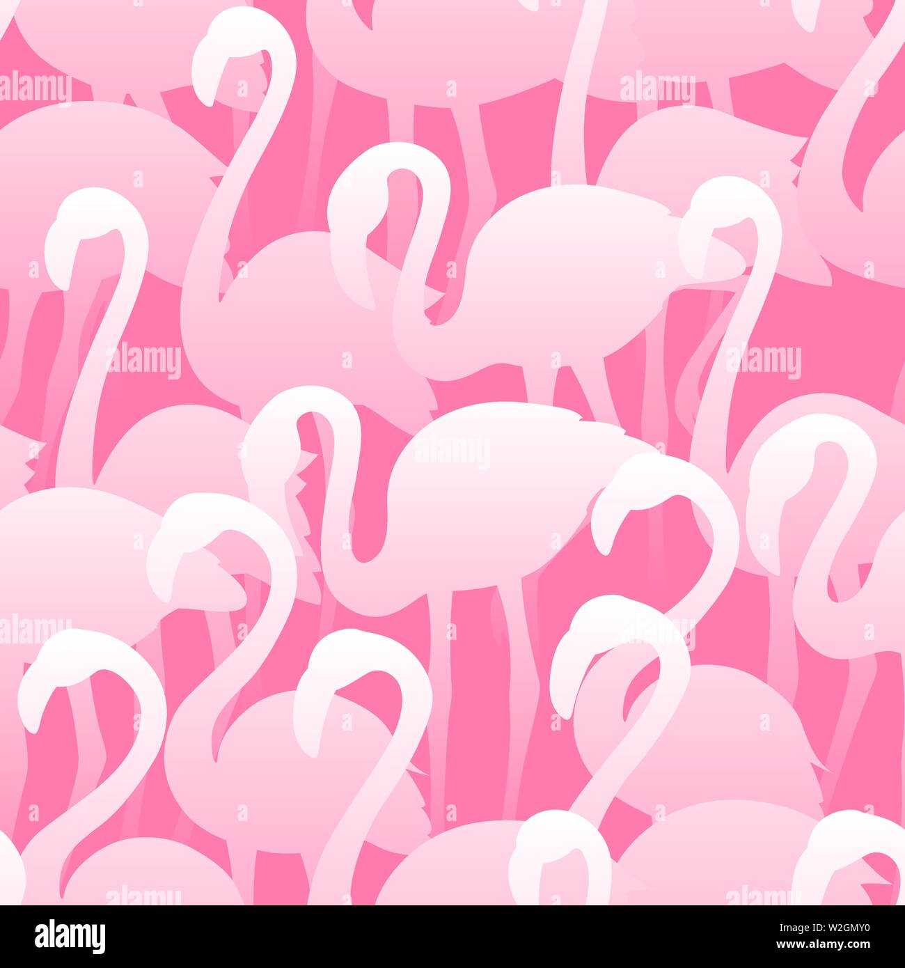 Flamingo seamless pattern. Vector tropical exotic texture. Hand drawn ...