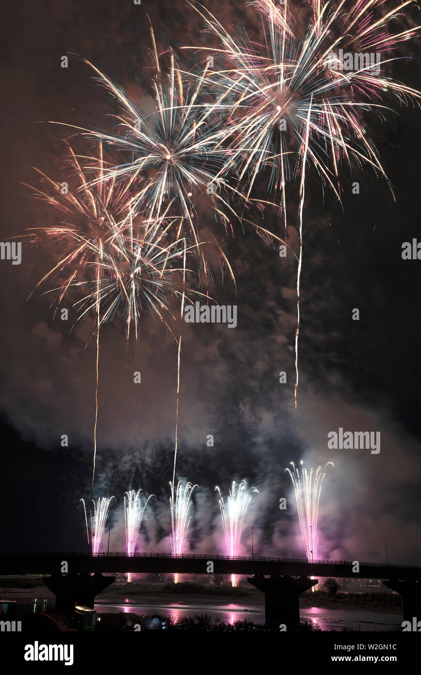 A display of colorful fireworks are very beautiful Stock Photo - Alamy