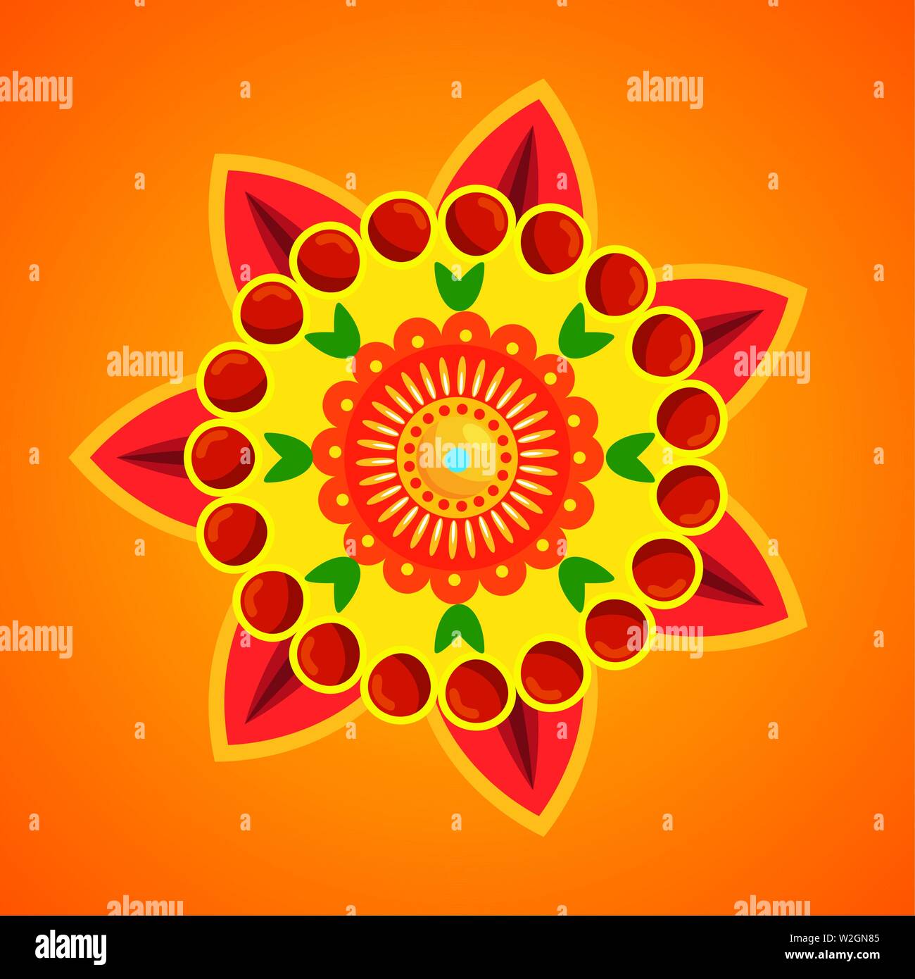hindu flower with petals traditional decoration Stock Vector Image ...