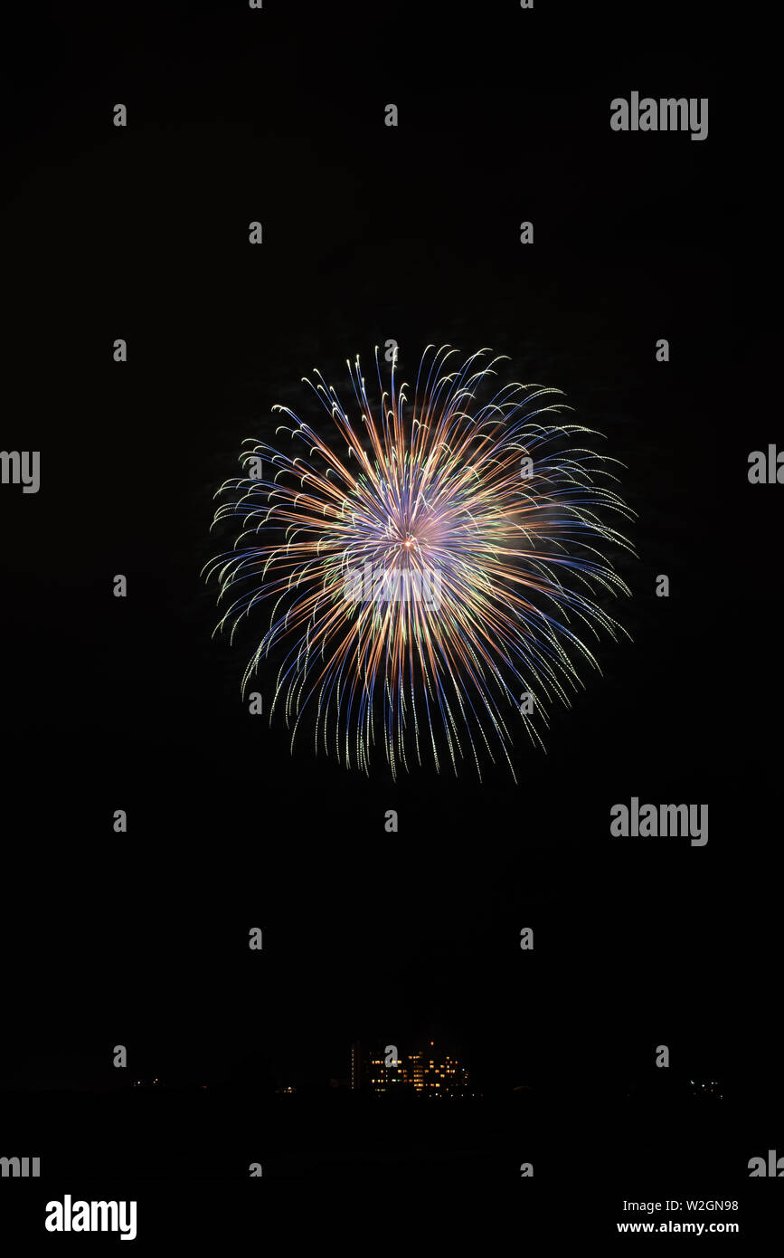 A display of colorful fireworks are very beautiful Stock Photo - Alamy
