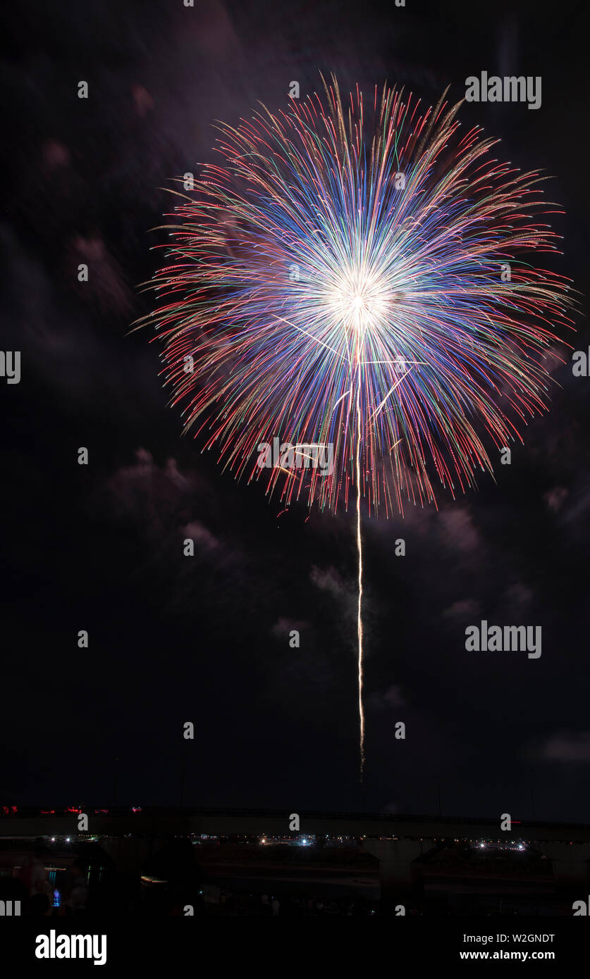 A display of colorful fireworks are very beautiful Stock Photo - Alamy