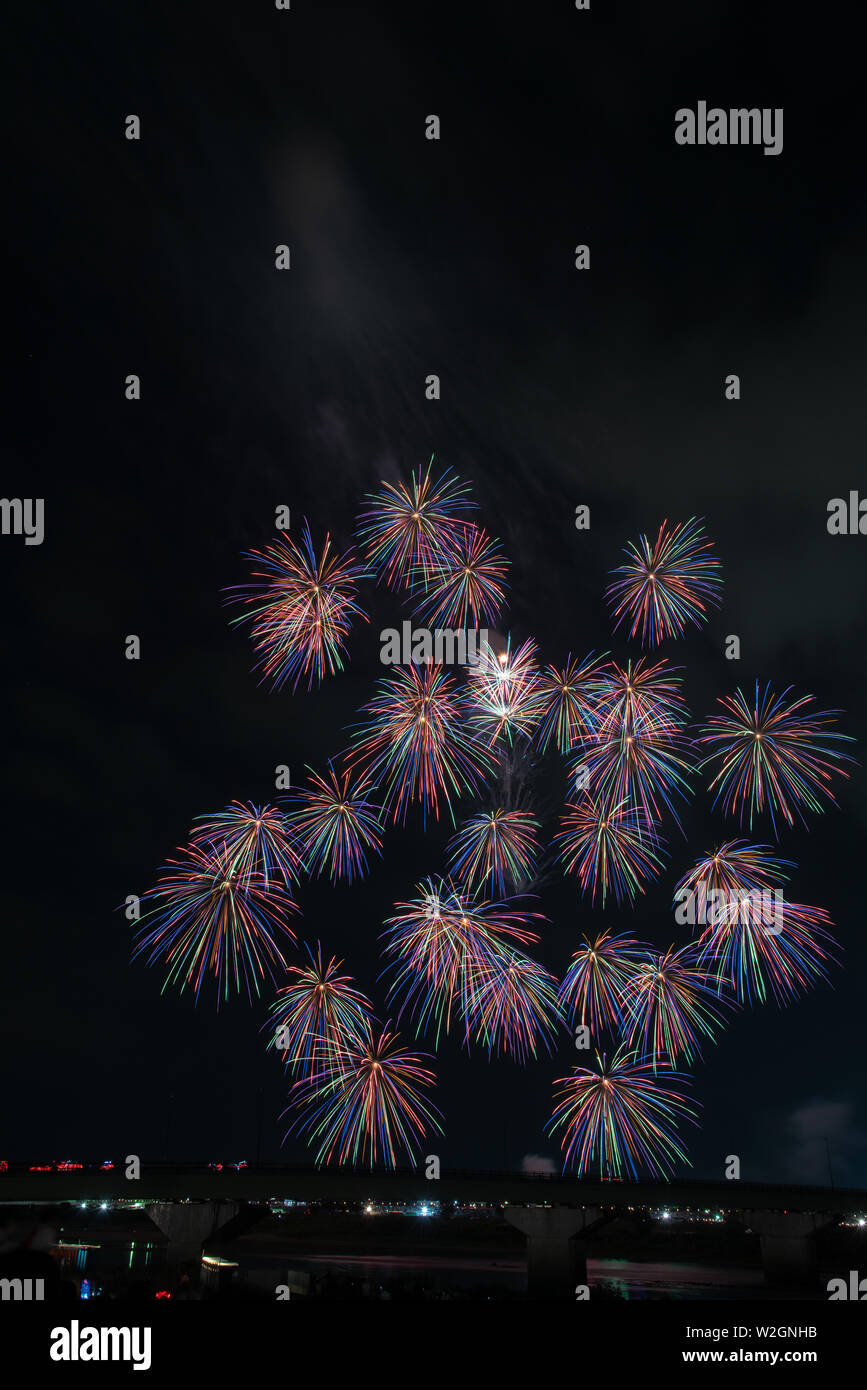 A display of colorful fireworks are very beautiful Stock Photo - Alamy