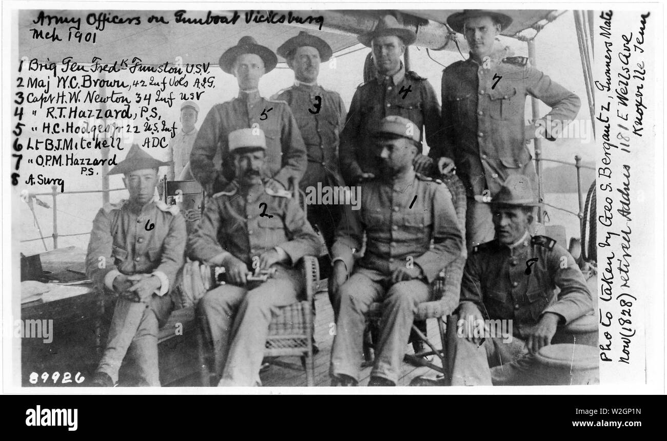 1. Brig. General Fred Funston, USV - 2. Maj. WC. Brown, 42nd Infantry ...