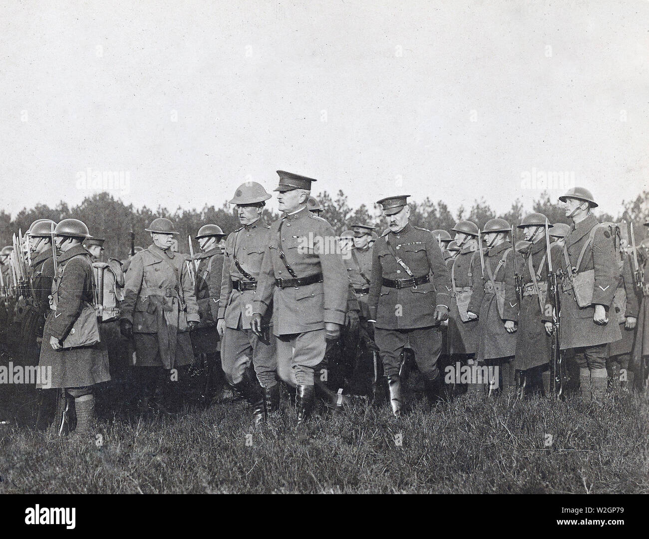 General John J. Pershing, Commander in Chief, A.E.F., inspecting the ...