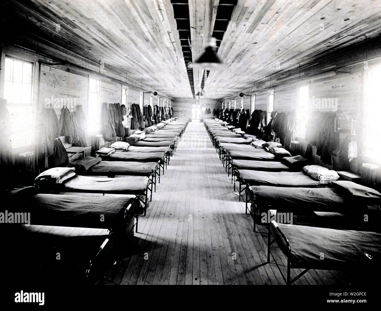 Scene in a squadroom of a barrack building ca. 1916-1921 Stock Photo ...
